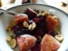 Recipe for stewed damsons with meringues